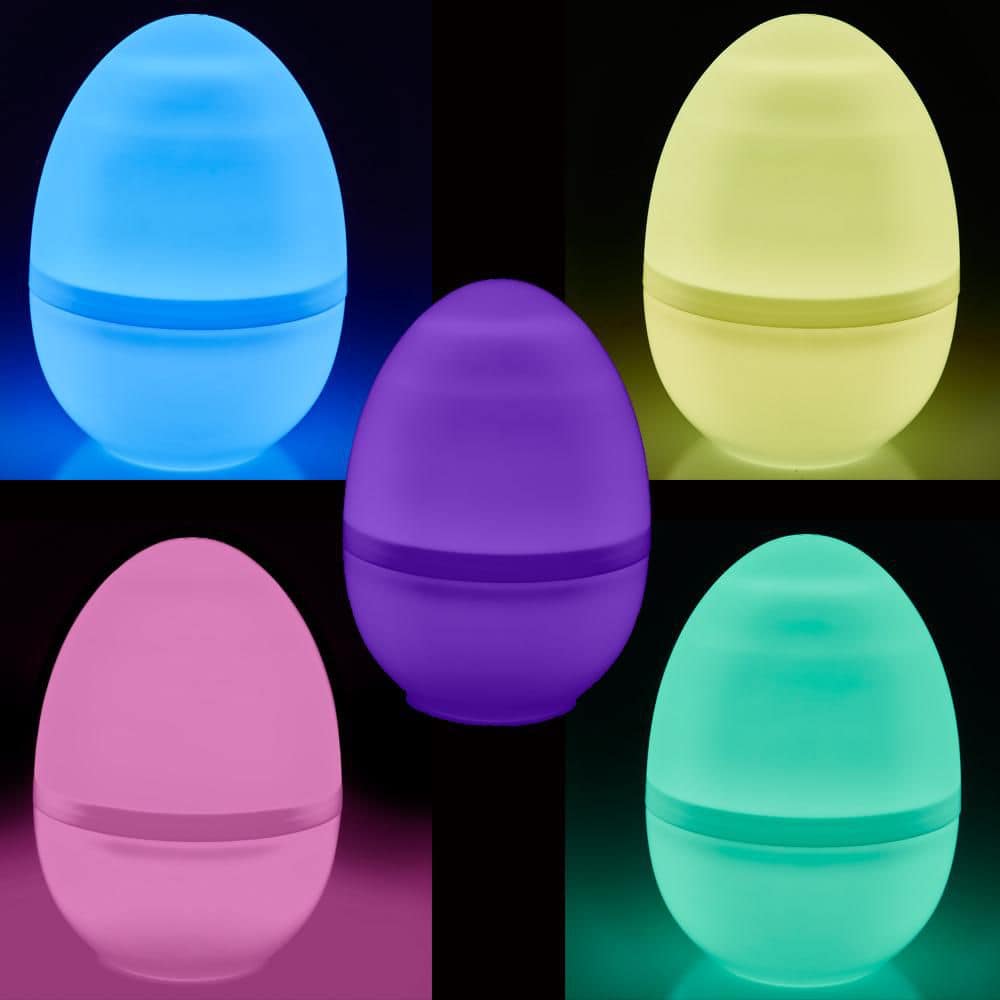 HoliScapes Qty 5-11 in. Tall-LED Pastel Colored Easter Eggs-Plastic ...