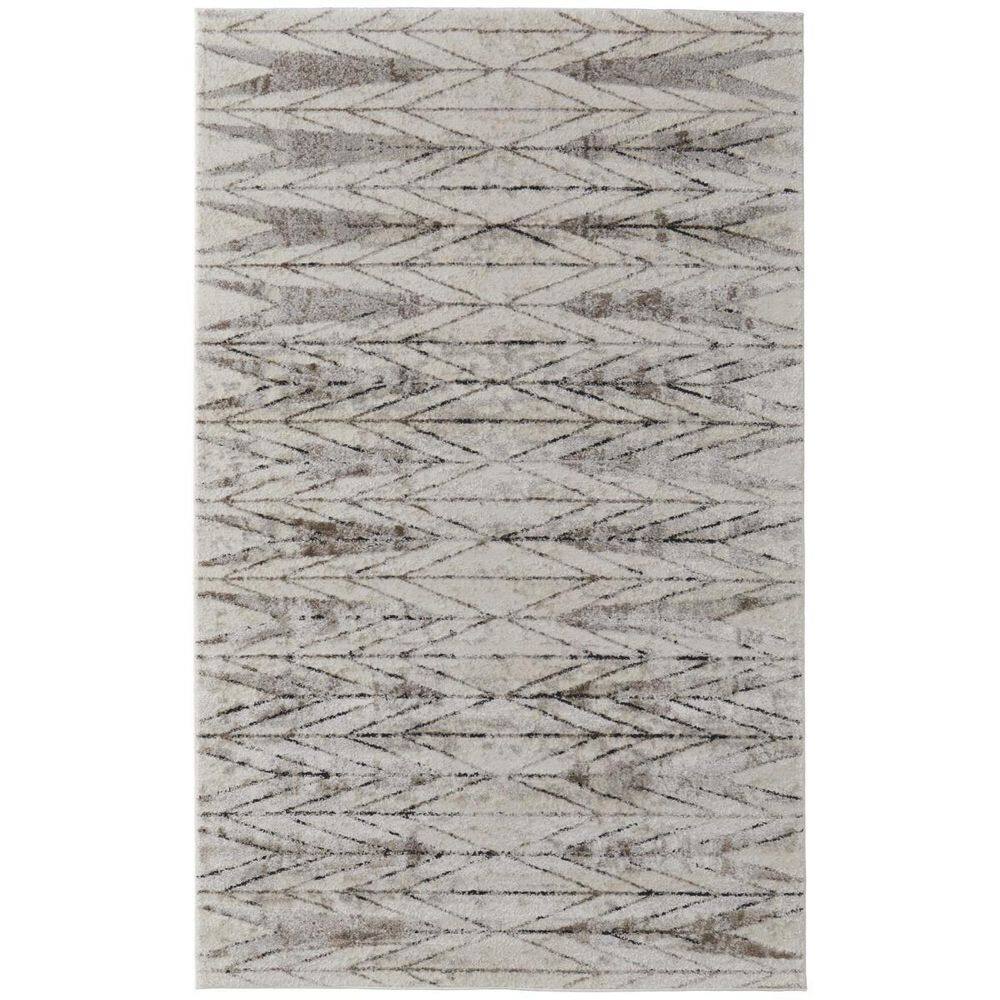 HomeRoots 9 ft. x 12 ft. Ivory, Brown Abstract Area Rug 2000567823 ...