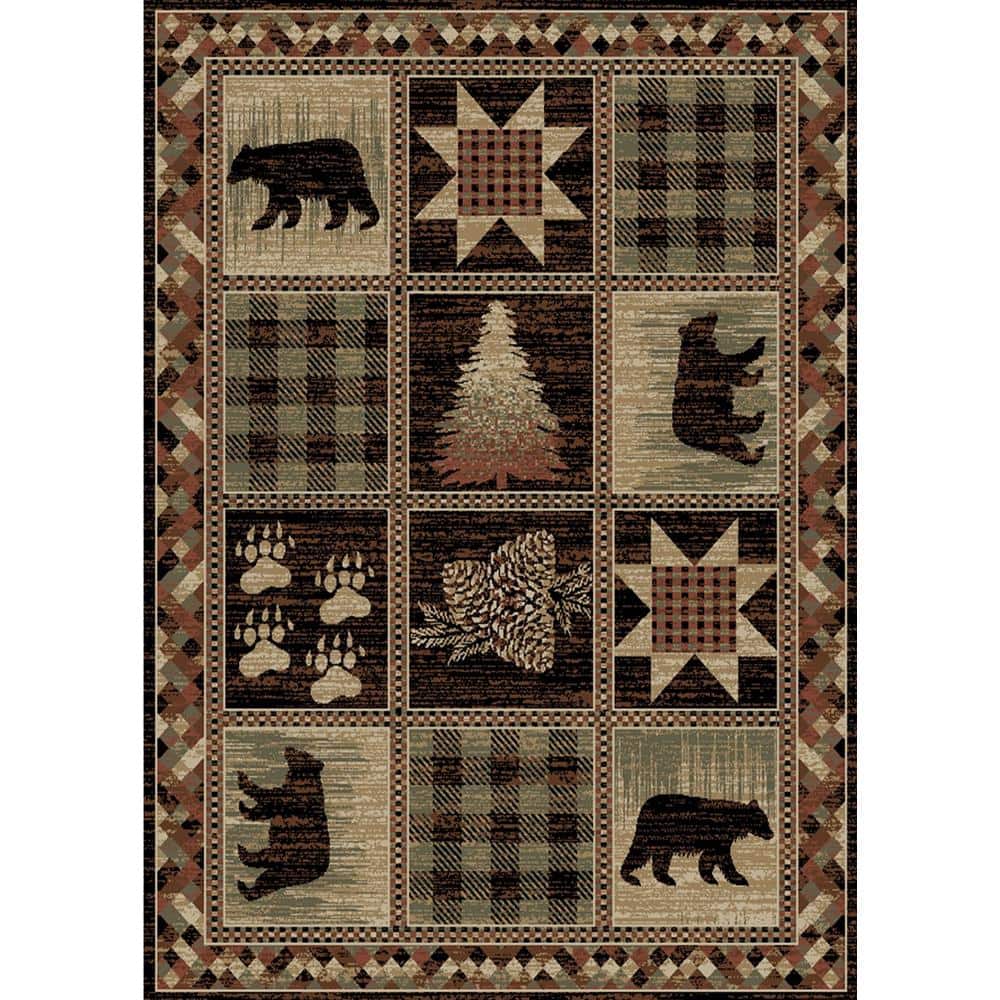 Mayberry Rug Hearthside Hollow Point Lodge Multi 8 ft. x 10 ft. Woven ...