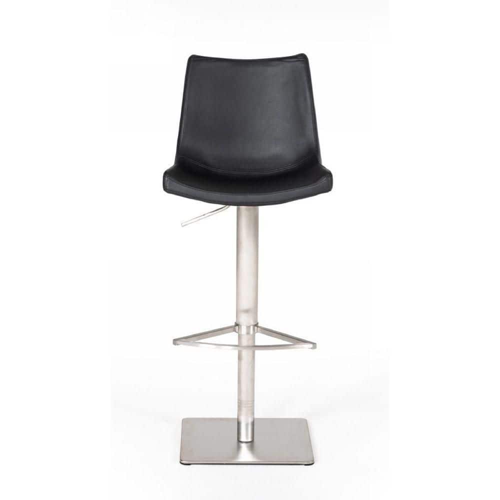 Benjara 43 in. Black Modern Swivel Bar Stool with Stainless Steel Base ...