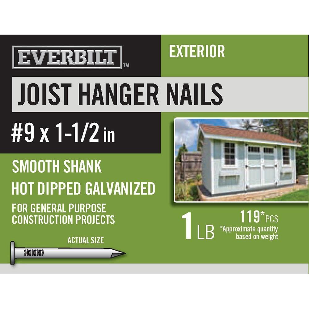 Everbilt #9 1-1/2 in. Joist Hanger Nails Hot Dipped Galvanized 1 lb ...