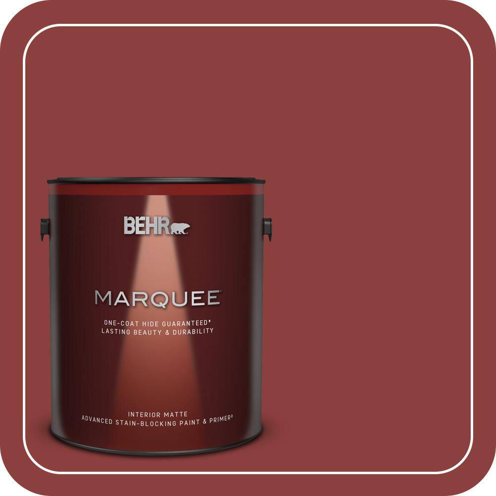 BEHR MARQUEE 1 gal. #BXC-27 Carriage Red Matte Interior Paint & Primer ...