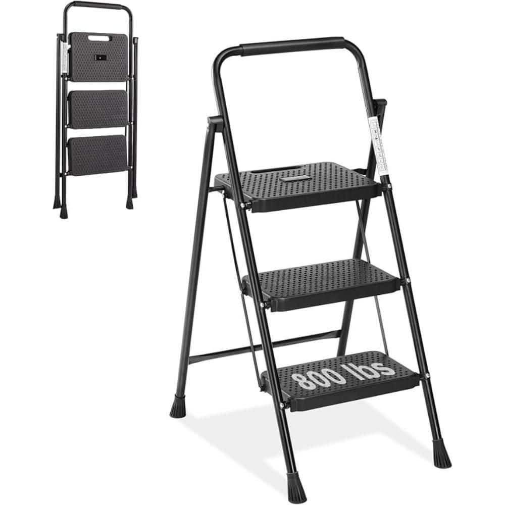 TITANKIT PRO 3-Step Lightweight Steel Step Stool (9 ft. Reach) with ...