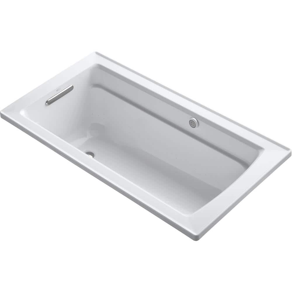 KOHLER Archer 60 in. x 32 in. Rectangular Drop-in Air Bath Bathtub with ...