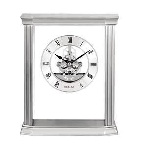 Bulova The Wilton tabletop clock in silver with Roman numerals and ...