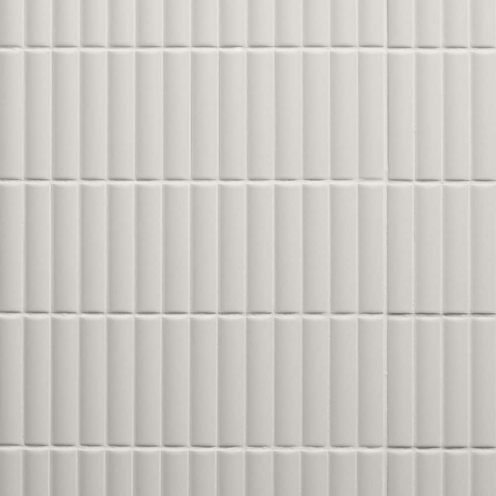 Ivy Hill Tile Sway Ribbed White 3.93 in. x 11.81 in. Matte 3D Ceramic ...