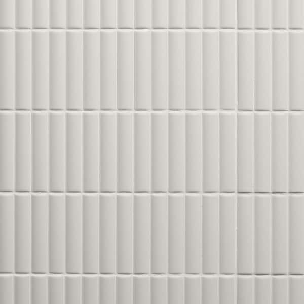 Ivy Hill Tile Sway Ribbed White 3.93 in. x 11.81 in. Matte 3D Ceramic ...