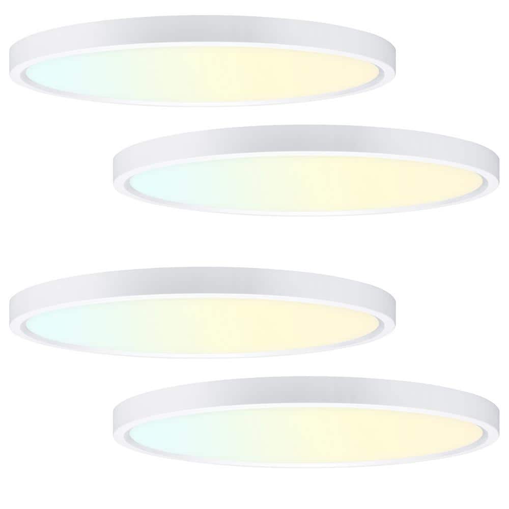 Sofiton 24 in. Round White Integrated LED Flush Mount Light Super ...