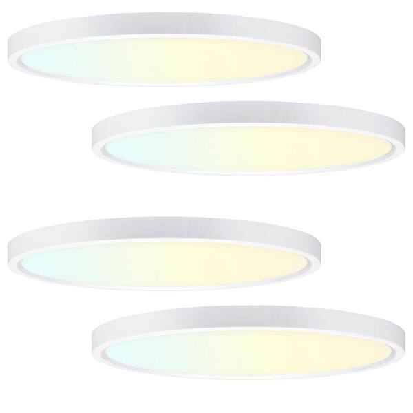 Sofiton 24 in. Round White Integrated LED Flush Mount Light Super ...