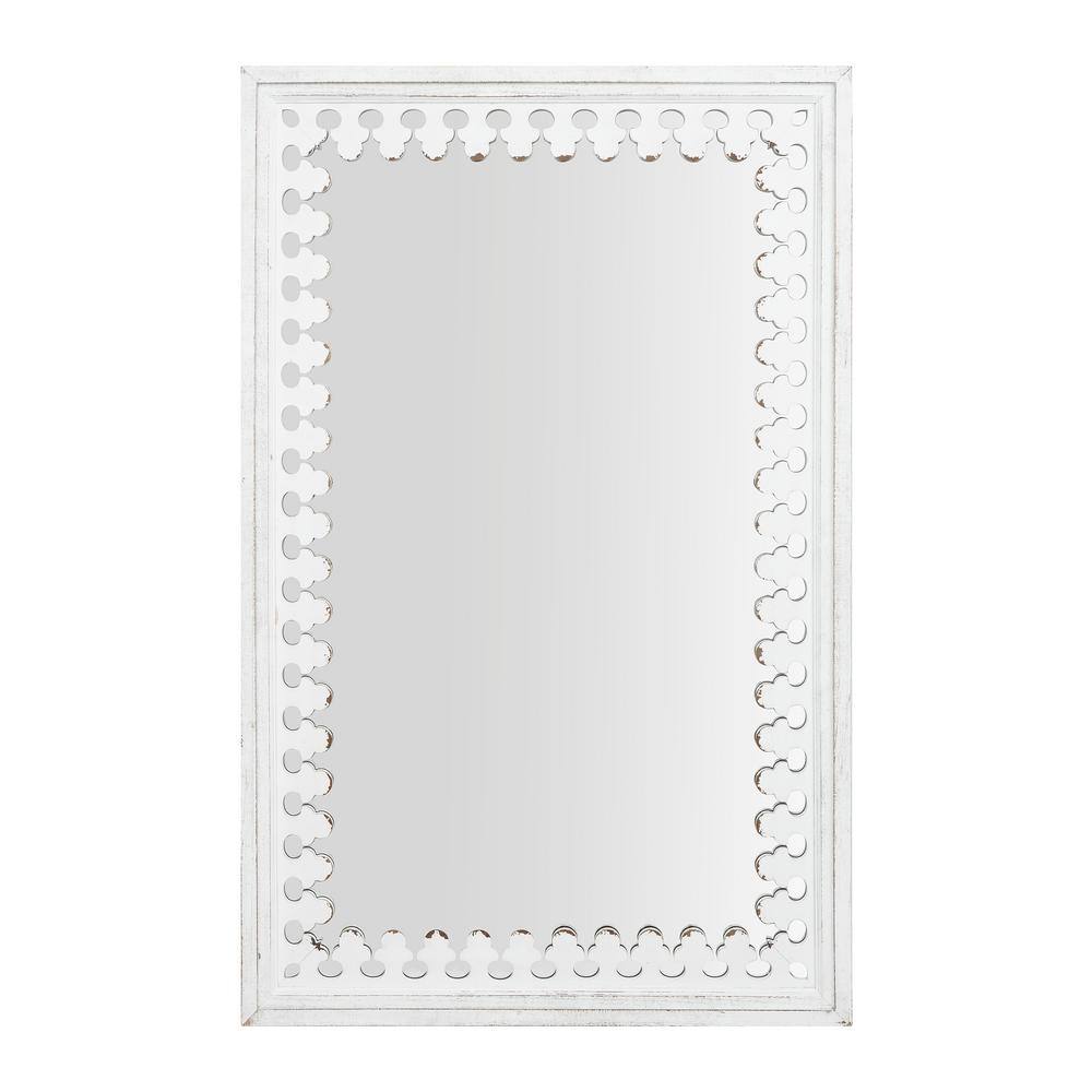 Storied Home Large Rectangle White Classic Mirror (43.25 in. H x 27.75 ...