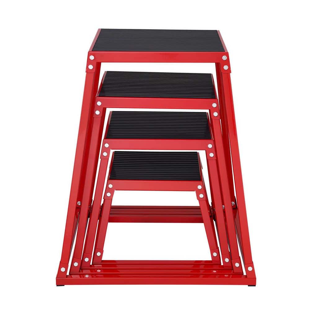 SKYSHALO Plyometric Jump Boxes, 12/18/24/30 in. Red Plyo Box, Platform ...