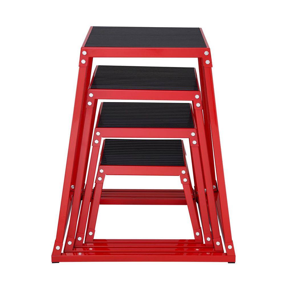 SKYSHALO Plyometric Jump Boxes, 12/18/24/30 in. Red Plyo Box, Platform and Jumping Agility Box ...