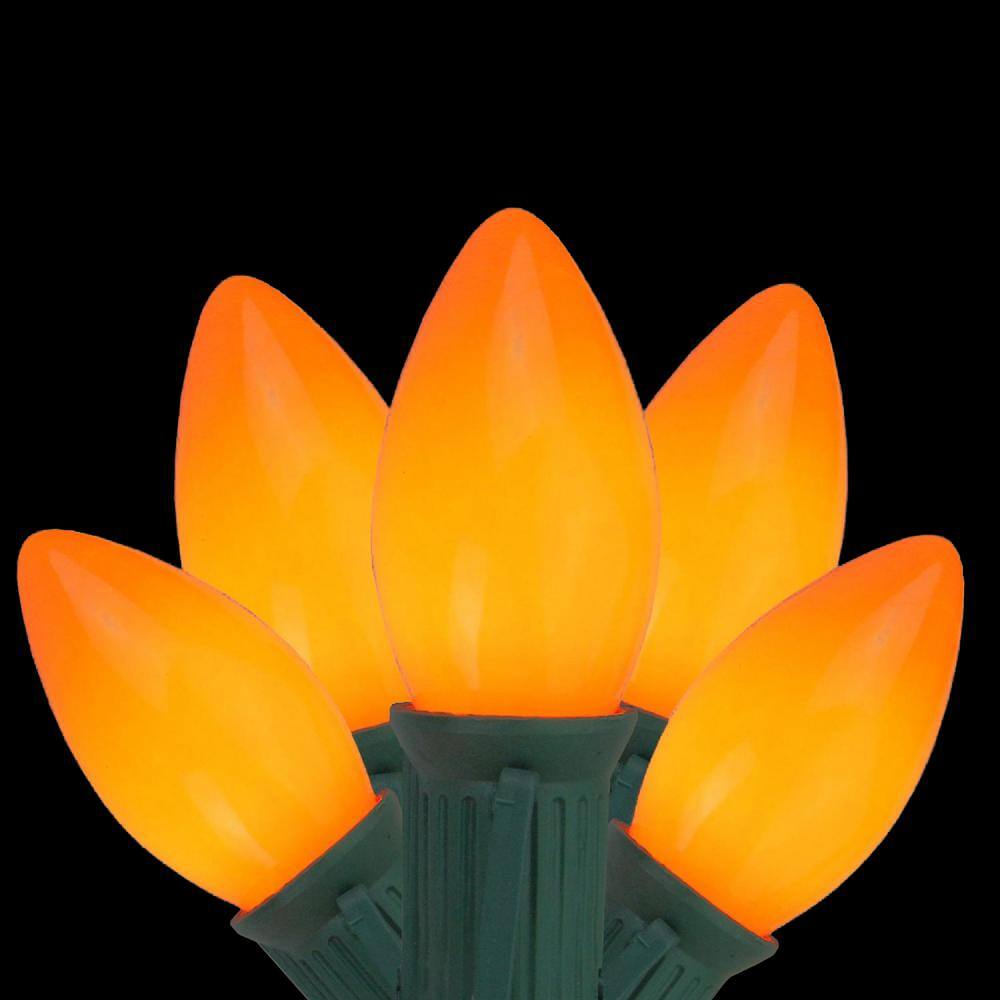 Northlight 25-Incande Lights Opaque Orange Christmas C9 Lights with ...