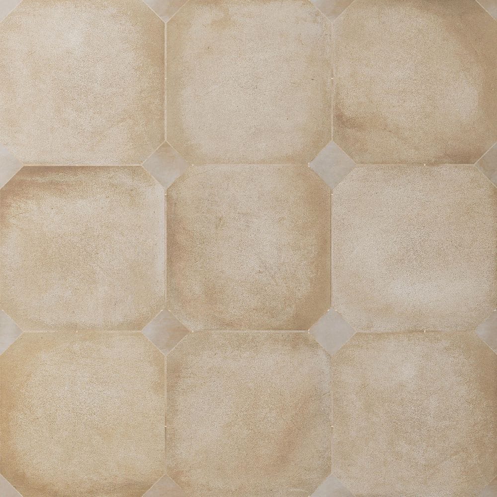 Merola Tile Laverton Octagon Beige with Taco Arena 8 in. x 8 in ...