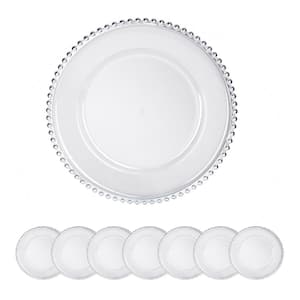 13 in. Clear Plastic Charger Plate with Gold Lace (Set of 8 ...
