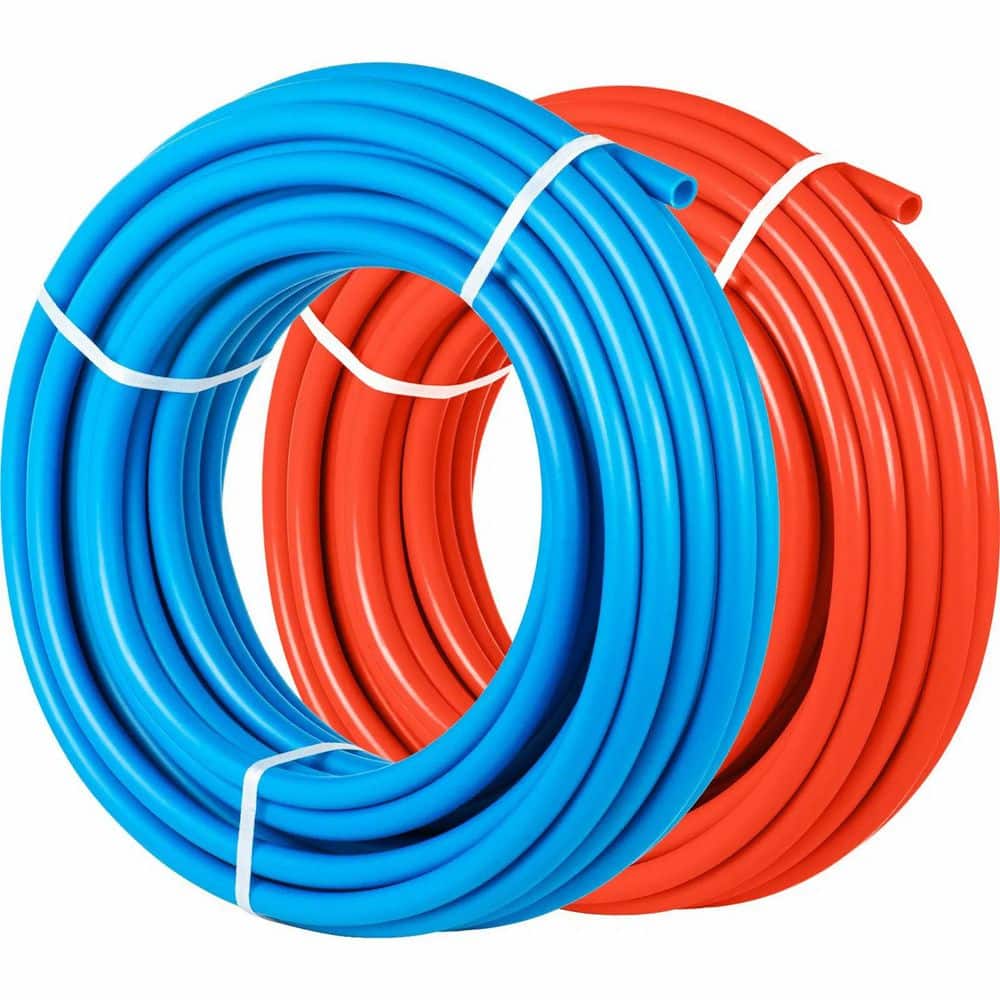 PEX Tubing Pipe 2 Rolls of 1/2 in. 2 x 100 ft. Red/Blue PEX Tubing Non ...