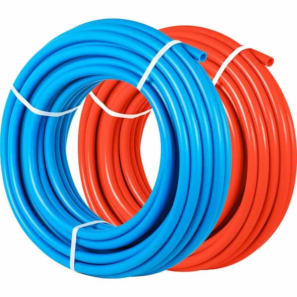 PEX Tubing Pipe 2 Rolls of 1/2 in. 2 x 100 ft. Red/Blue PEX Tubing Non ...