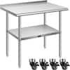 VIVOHOME 24 x 36 in. Stainless Steel Kitchen Utility Table with ...