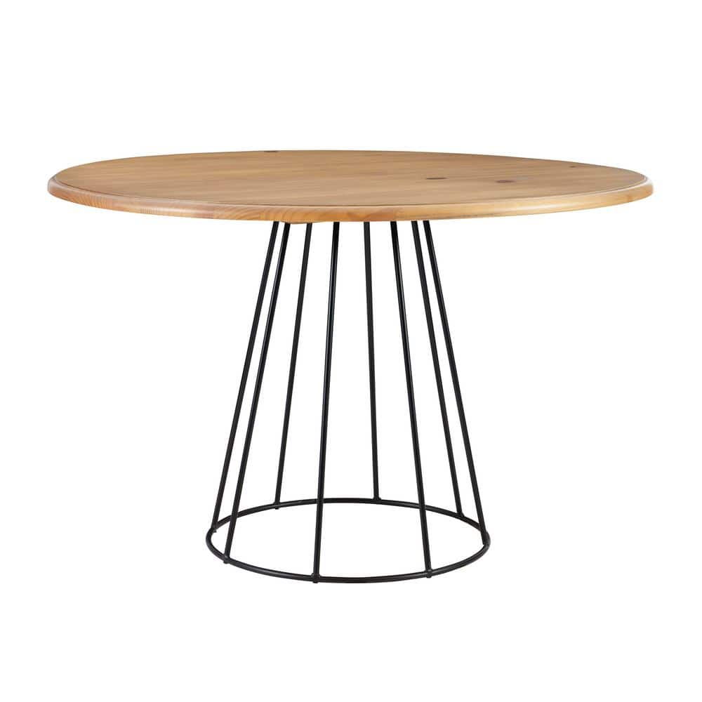 Linon Home Decor Bismarck Rustic Honey and Black Wood 47.25 in ...
