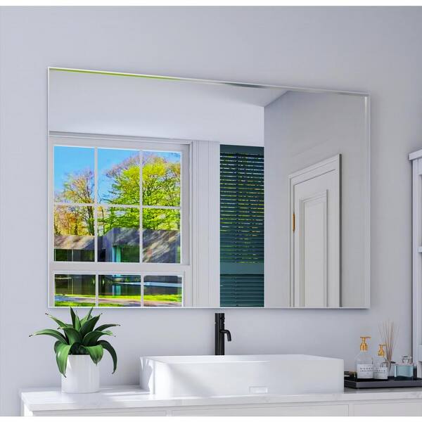 TOOLKISS 48 in. W x 32 in. H Rectangular Aluminum Framed Wall Bathroom ...