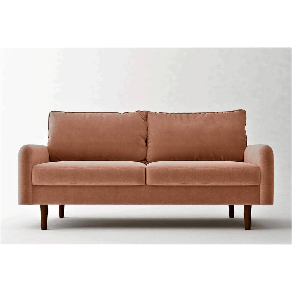 US Pride Furniture Vivo 71.6 in. Rose Velvet 3-Seater Lawson Sofa with ...