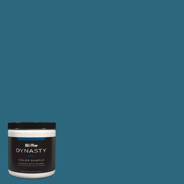 BEHR DYNASTY 8 oz. #M480-7 Ice Cave One-Coat Hide Satin Enamel Stain ...