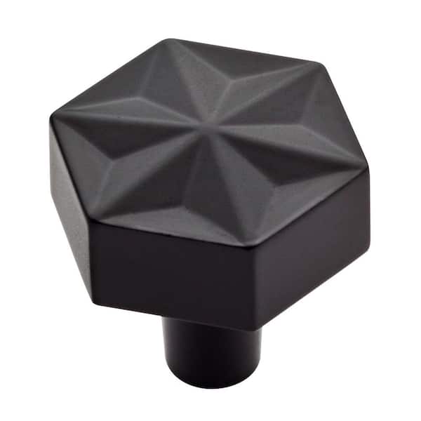 Liberty Modern Geometric 1 in. (26 mm) Matte Black Cabinet Knob P37504C ...