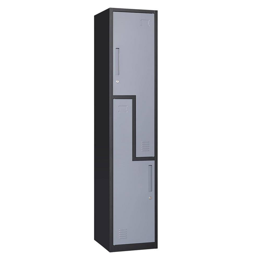 LISSIMO 2-Tier Metal Locker for Home, Dressing Room, 71 in. Steel L ...