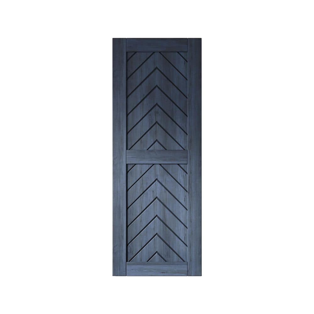 HOMACER JT1 30 in. x 80 in. C-Panel Solid Core Navy Fishbone Design ...