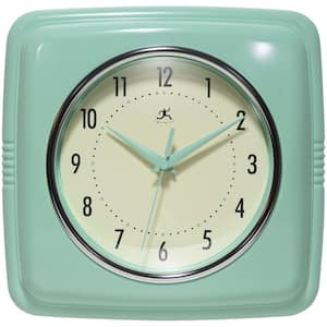Infinity Instruments Square Retro Green Wall Clock 13228LG-4103 - The ...