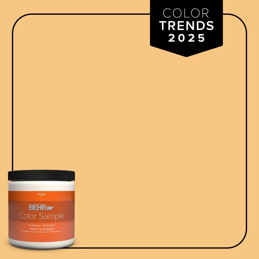 BEHR PREMIUM PLUS 8 oz. #PPU6-07 Jackfruit Flat Interior/Exterior Paint ...