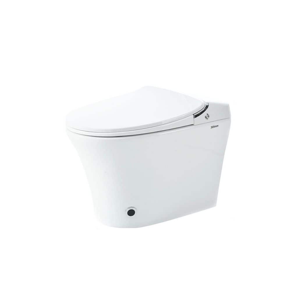 TCYO Elongated Bidet Toilet 1.28 GPF in White with Heated Seat Dryer ...