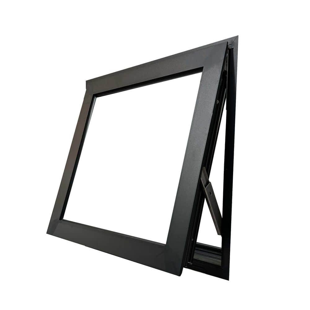 Reviews for TEZA DOORS 59.5 in. x 23.5 in. Black Aluminum Low-E Double ...