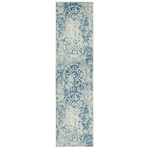 Mohawk Home Juniper Blue 10 ft. x 14 ft. Medallion Area Rug 054579 ...