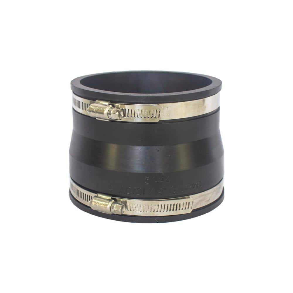 ECO FLO 4 in. Ductile Iron x DWV Flexible PVC Coupling 151-44 - The ...
