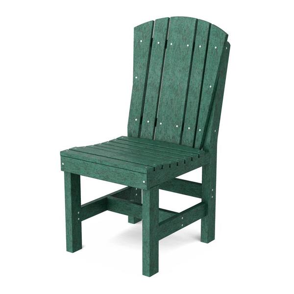 Wildridge Heritage Turf Green HDPE Plastic Outdoor Dining Side Chair ...