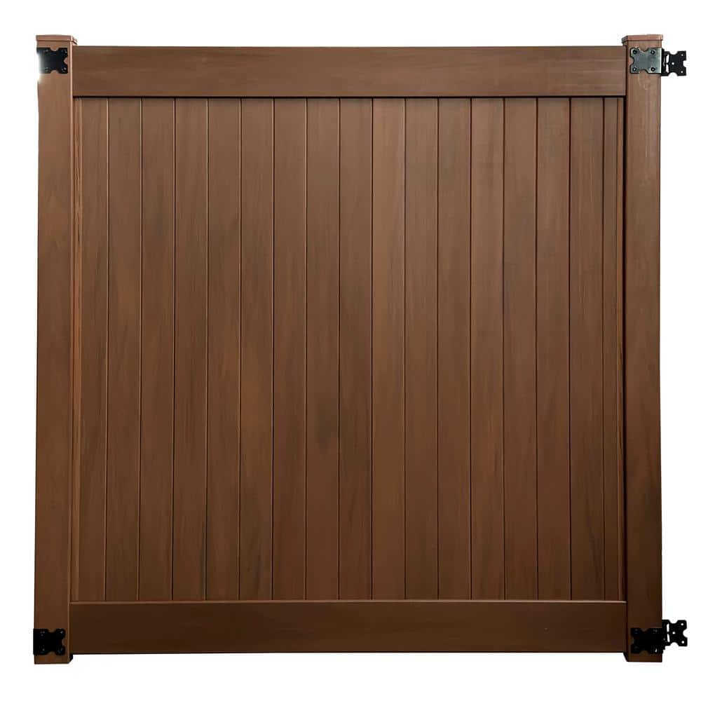 CREATIVE SURFACES 6 ft. W x 6 ft. H Woodgrain Pre-Assembled Vinyl ...