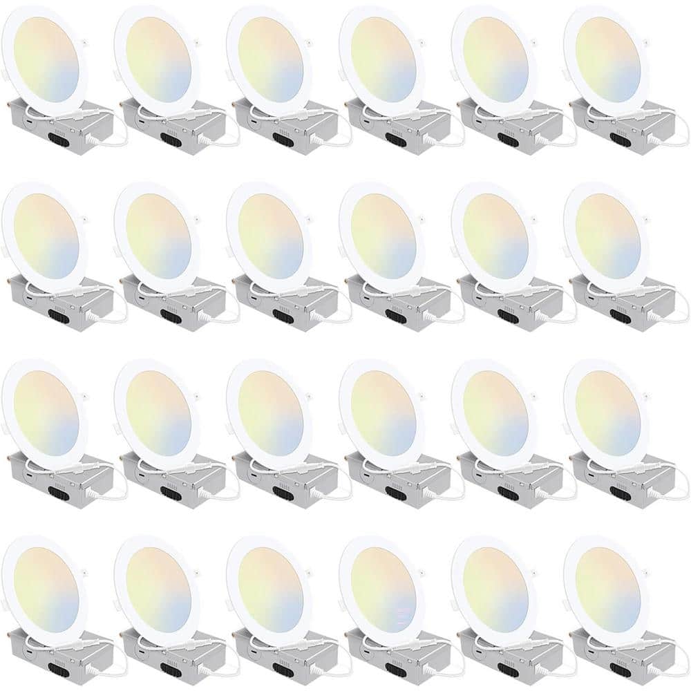 ENERGETIC LIGHTING Ultra-Thin 6 in. Adjustable CCT 2700K-6500K Canless ...