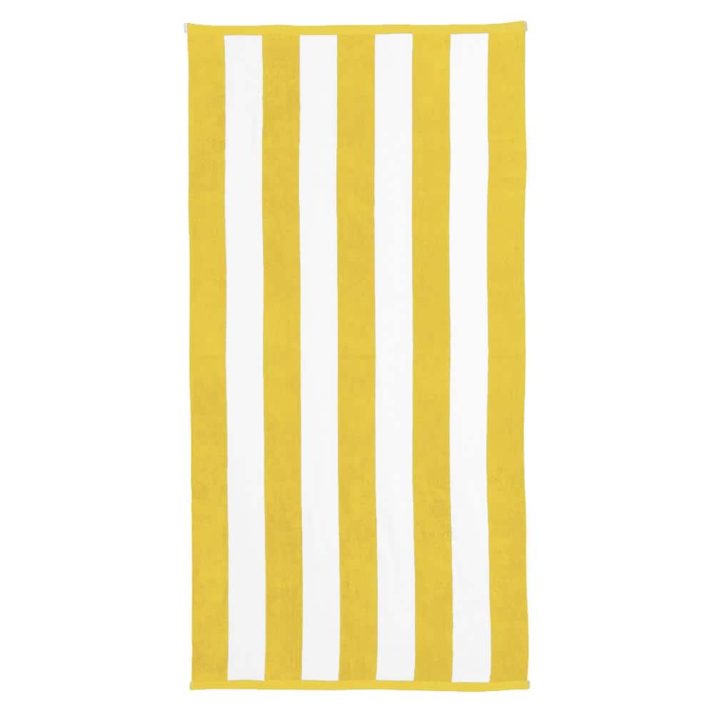 FRESHFOLDS Yellow Oversized 100% Cotton Cabana Beach and Pool Towels ...