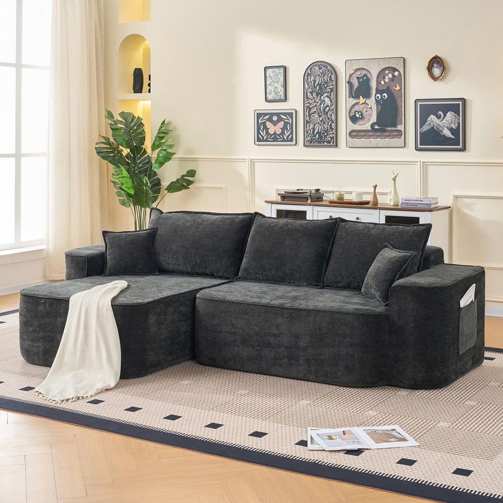 Boyel Living 104 in. Chenille L Shaped Modular Sectional Sofa Cloud ...