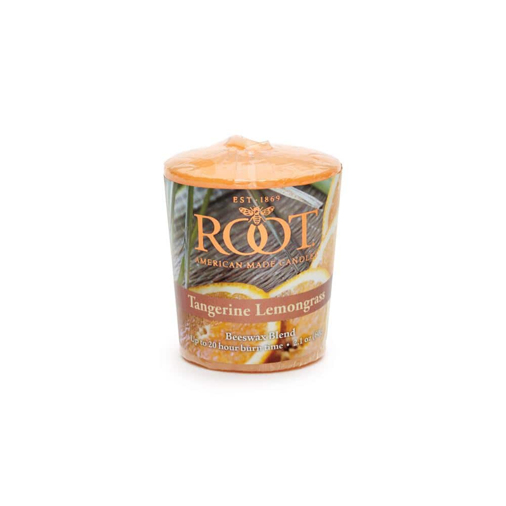 ROOT CANDLES 20-Hour Tangerine Lemongrass Scented Votive Candle (Set of ...
