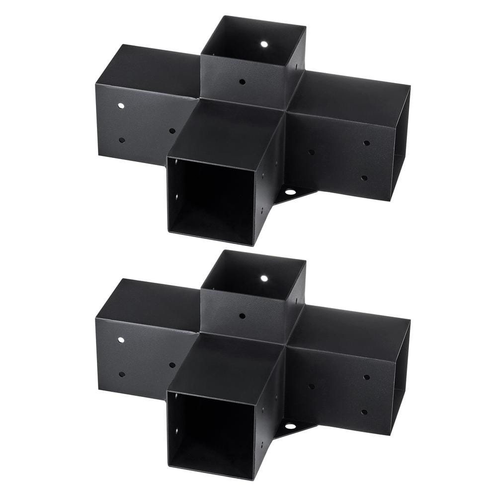 SVOPES 4 x 4 in. Pergola Bracket Kit, 2-Pieces Heavy Duty 4-Way Corner ...