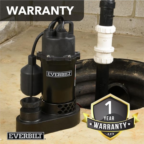 Everbilt Sump Pump 310 Hp Submersible Selfpriming Top Submersible