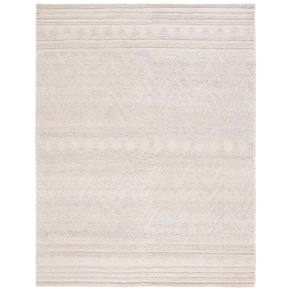 SAFAVIEH Natura 8 ft. x 10 ft. Beige Chevron Striped Solid Color Area ...