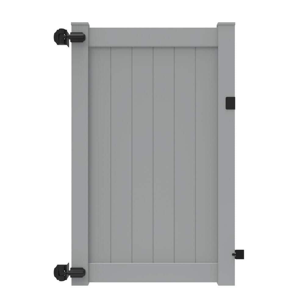 Barrette Outdoor Living Bryce 4 ft. x 6 ft. Gray Privacy Vinyl Fence ...