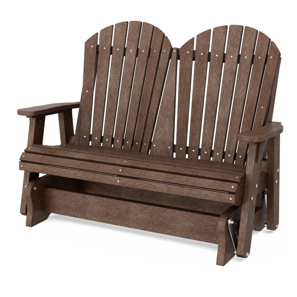Wildridge Heritage 2-Person Tudor Brown Plastic Outdoor Double Glider ...
