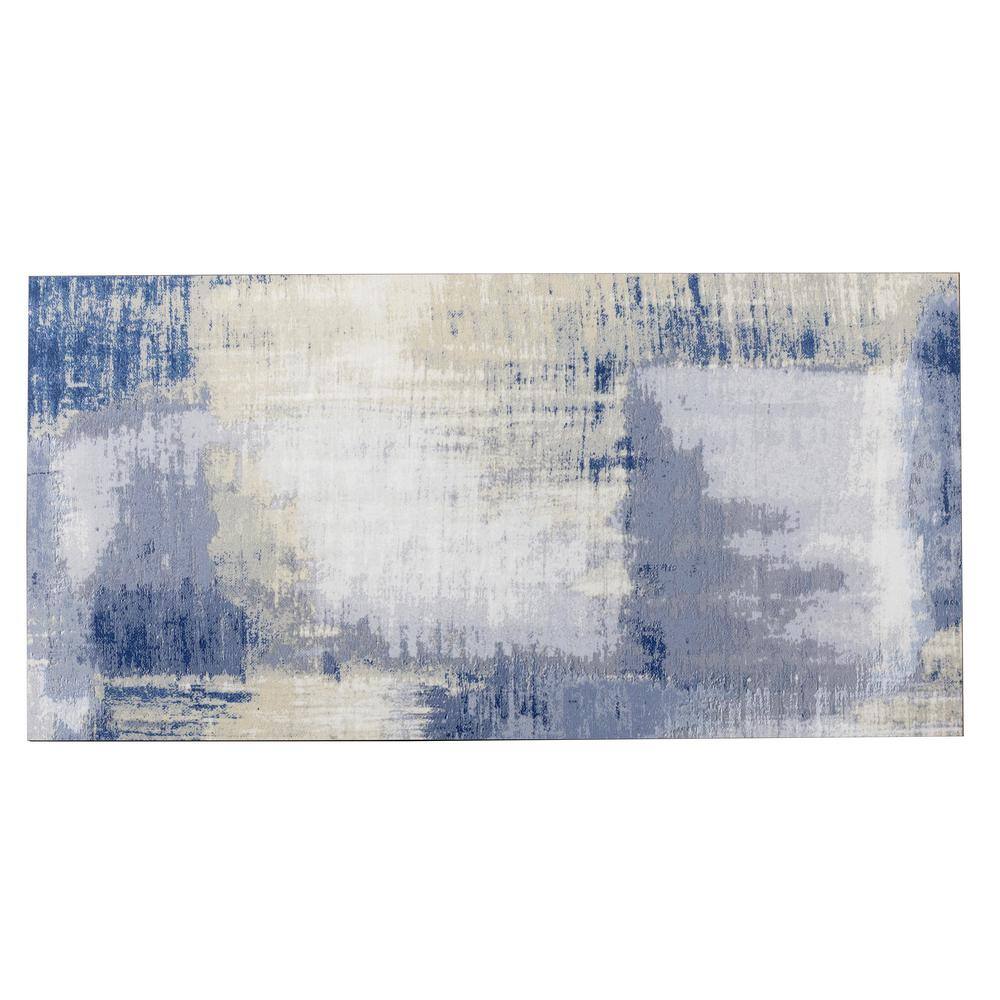 ABOLOS Handmade Large Format 8 in. x 16 in. Matte Blue Wood Look Glass ...