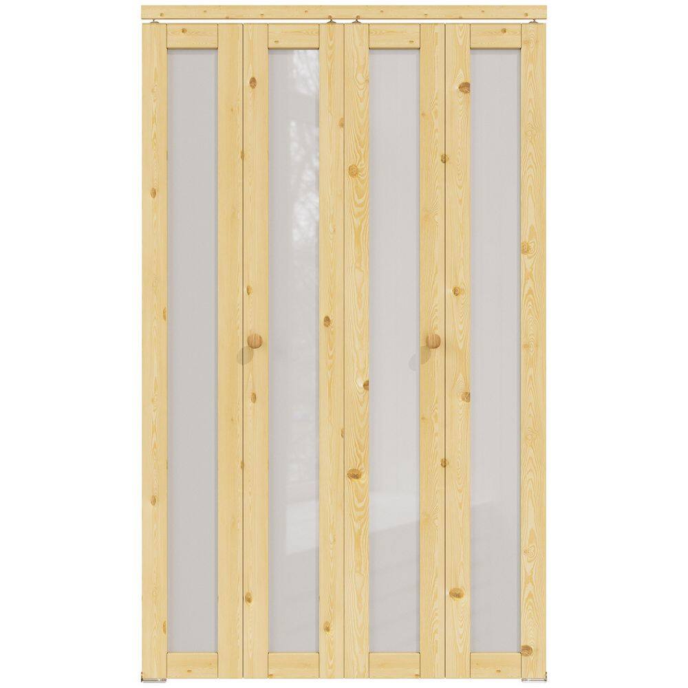 ARK DESIGN 48 in. x 80 in. 1-Lite Frosted Glass Solid Core Unfinished ...