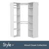 ClosetMaid Style+ White Hanging Wood Closet Corner System with (2) 16. ...
