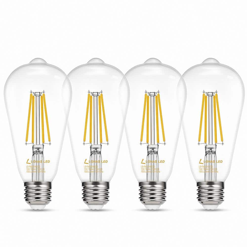 YANSUN 150-Watt Equivalent ST64 Dimmable LED Edison Light Bulb in Warm ...